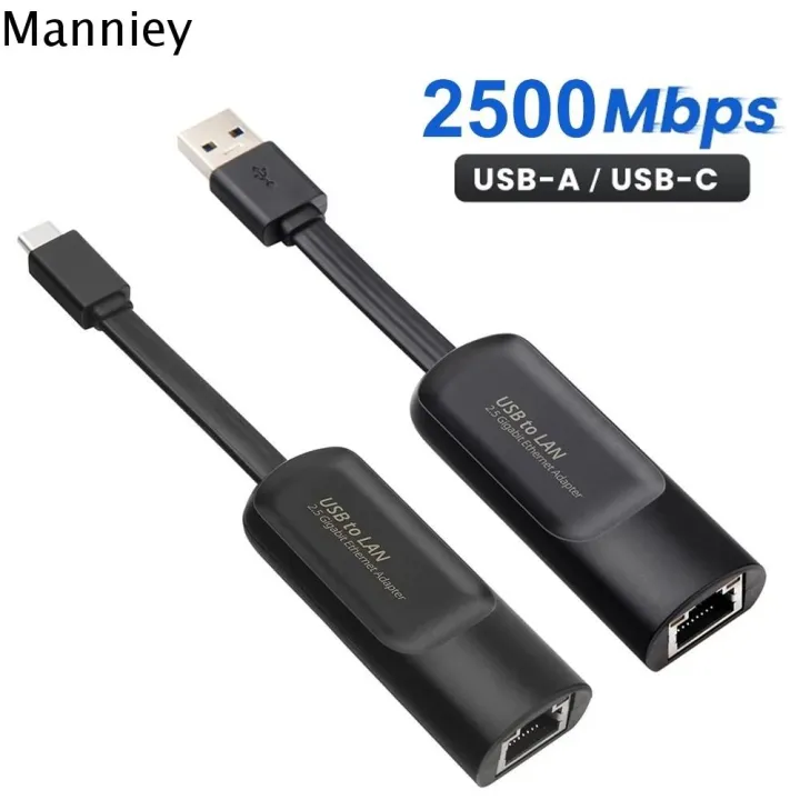 MANNIEY USB Type C To RJ45 2500Mbps Ethernet Adapter RJ45 Port USB 3.0 ...