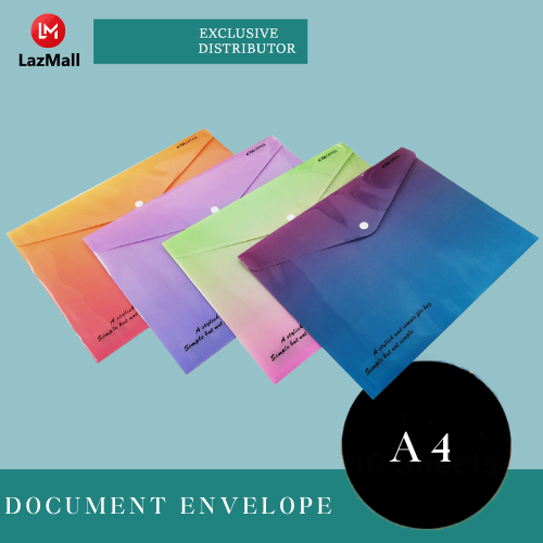 DL Plastic Document Envelope Snap Button A4 Random Color | Lazada PH