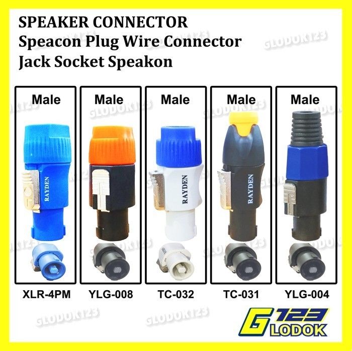 Jack Soket Konektor Audio Speakon Spicon Speacon Speaker Male Female ...