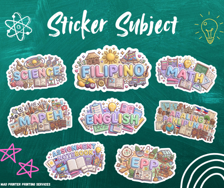 Sticker Subject Label , Cut out Subject Label Sticker , Student Subject ...