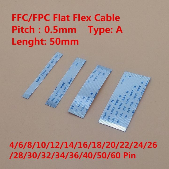 10PCS FFC/FPC Flat Flex Cable 5cm 4/6/8/10/12/14/16/18/20/22/24/26/28 ...