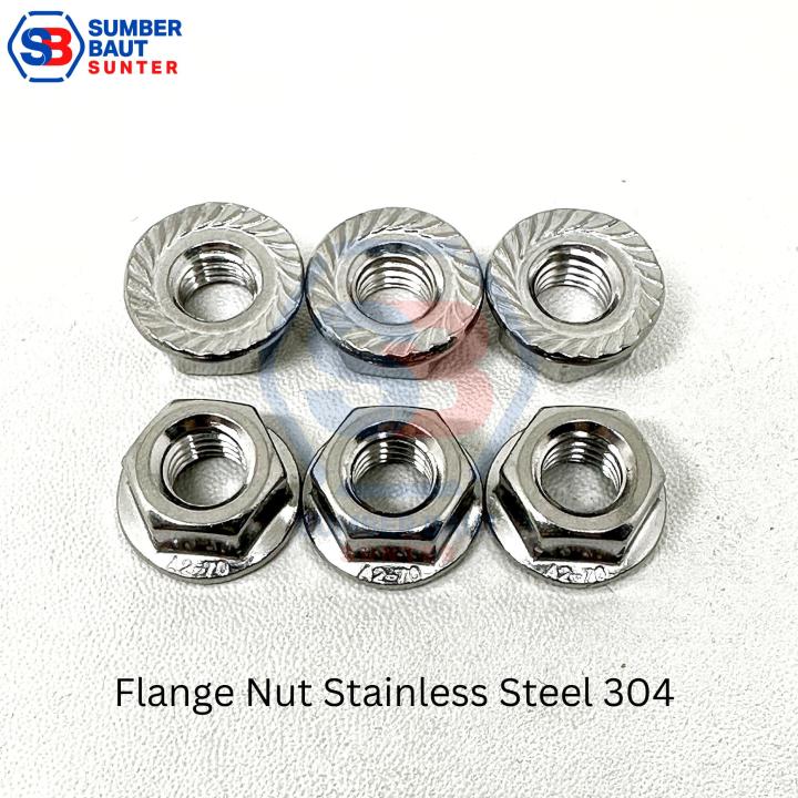 M12 x 1.75 Flange Nut / Mur Topi Stainless Steel 304 | Lazada Indonesia