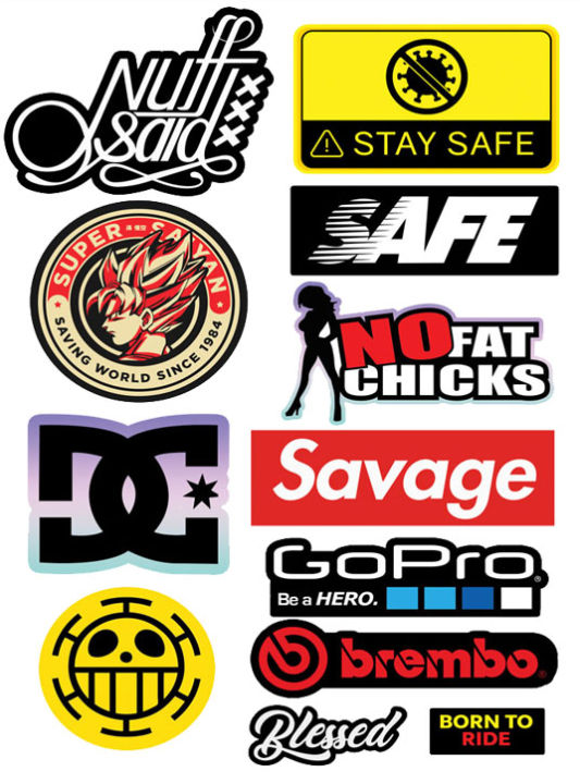 Stickers 04 for Motorcycle / Vinyl Waterproof sticker decals / A4 size ...
