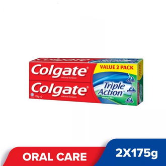 【READY STOCK】Colgate Triple Action Toothpaste Valuepack 175g x 2 | Lazada