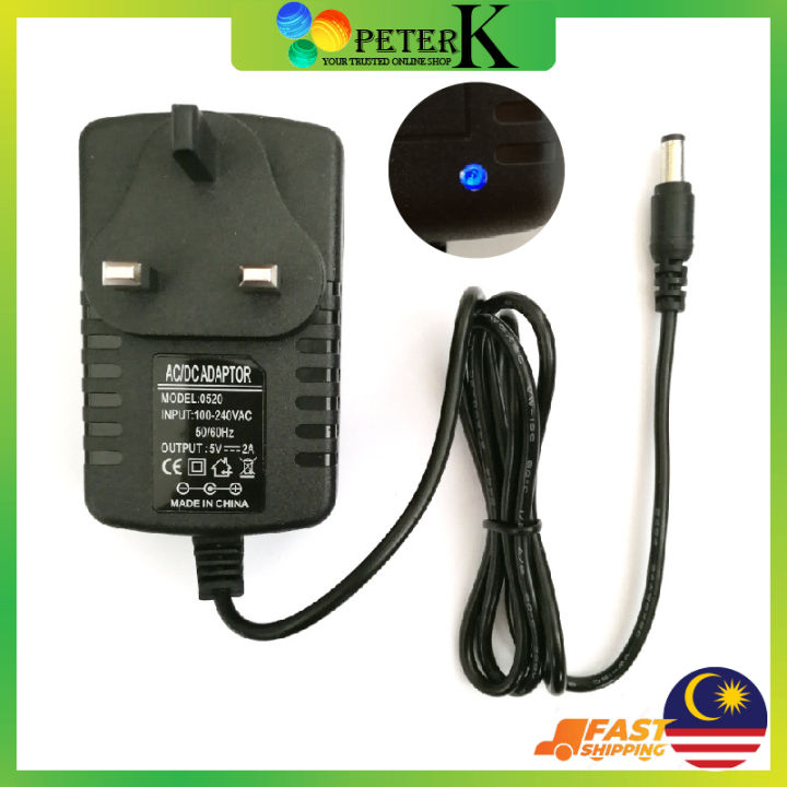Replacement Power Adapter 5V 2A 5.5mm x 2.1mm DVB-T2 MYTV / TV Android ...