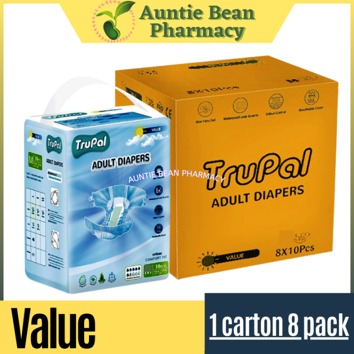 Trupal Adult Diaper Value Series Suitable for Day Use (8 pack Whole ...