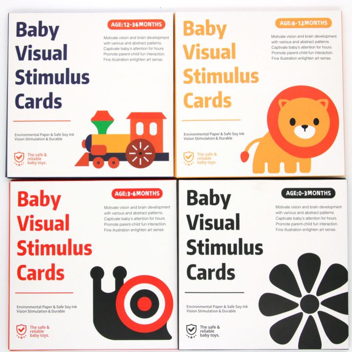 High Contrast Baby Flash Cards Black White Colorful Visual Stimulation ...