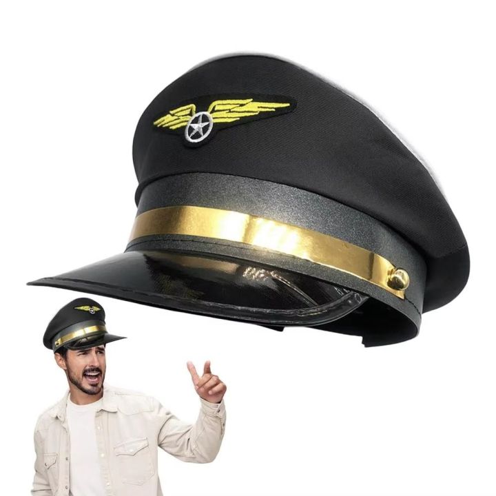 POMELOBT Costume Prop Pilot Hat Airline Theme Men Uniforms Air Force ...