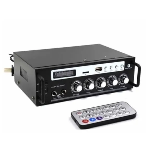 Power Amplifier SN 808 BT Fleco AC DC Bluetooth USB FM SD Mp3 Remote ...