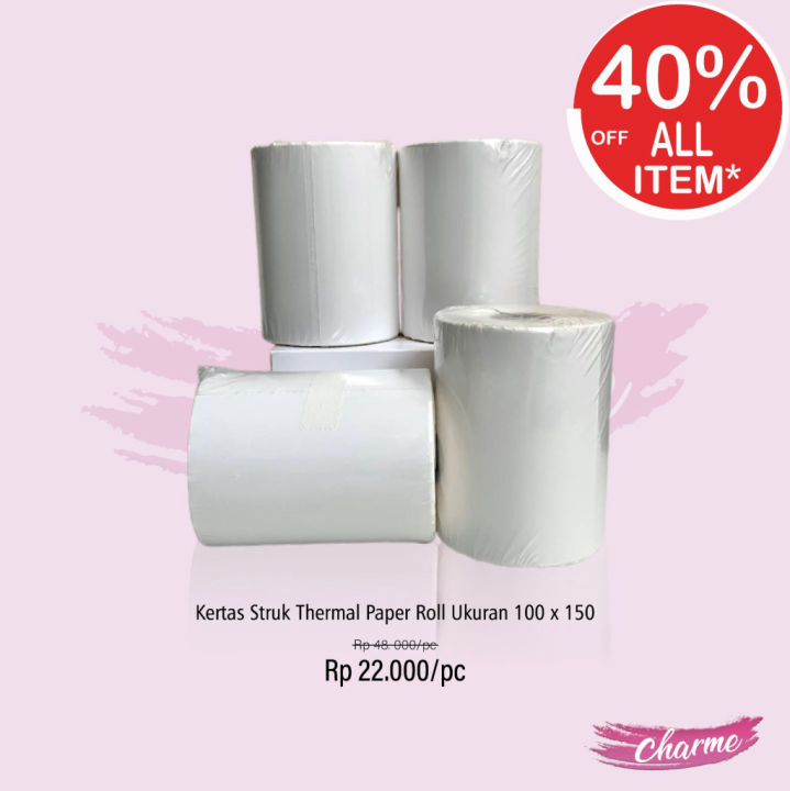 (READY & ORI) Kertas Struk Thermal Paper Roll ukuran 100 x 150 | Lazada ...
