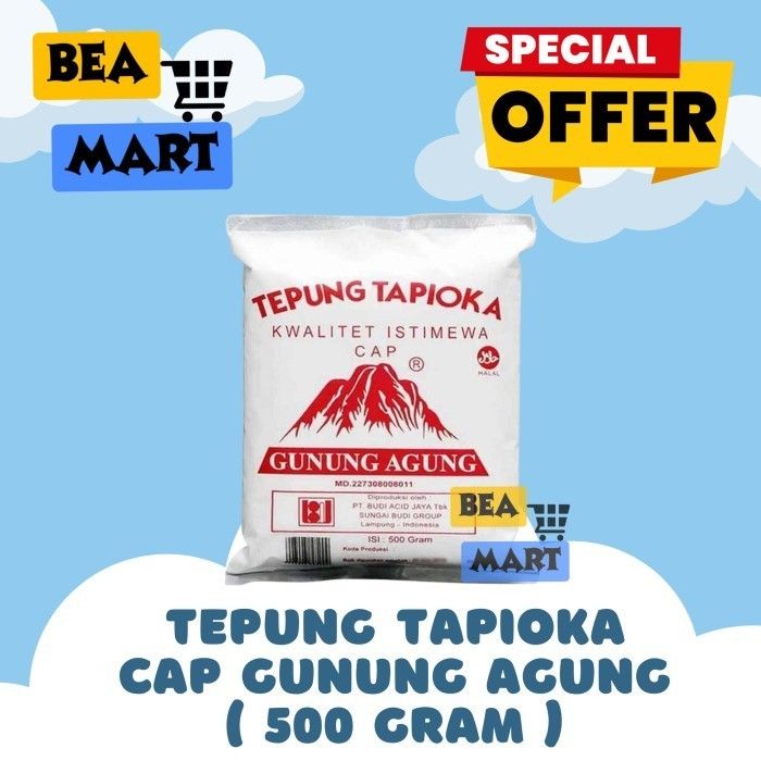 Tepung Tapioka GUNUNG AGUNG MERAH GAM 500gr | Tepung Sagu / Kanji / Aci ...