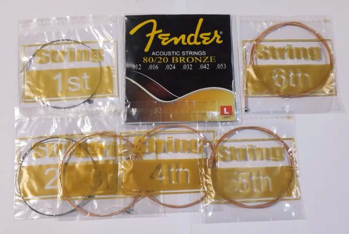 Fender Guitar Strings Acoustic Guitar String Set 6pcs ( Walang Free na ...