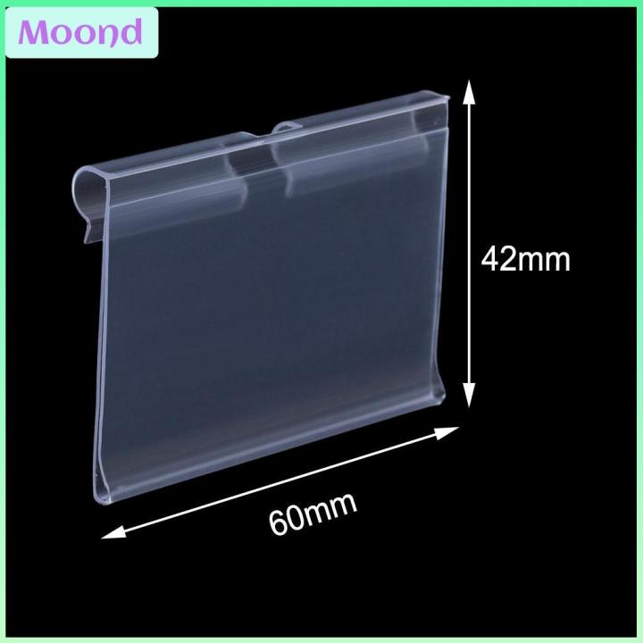 Kesoto 2 x 50-pack Clear PVC Shelf Price Tag Label Holder for shops ...