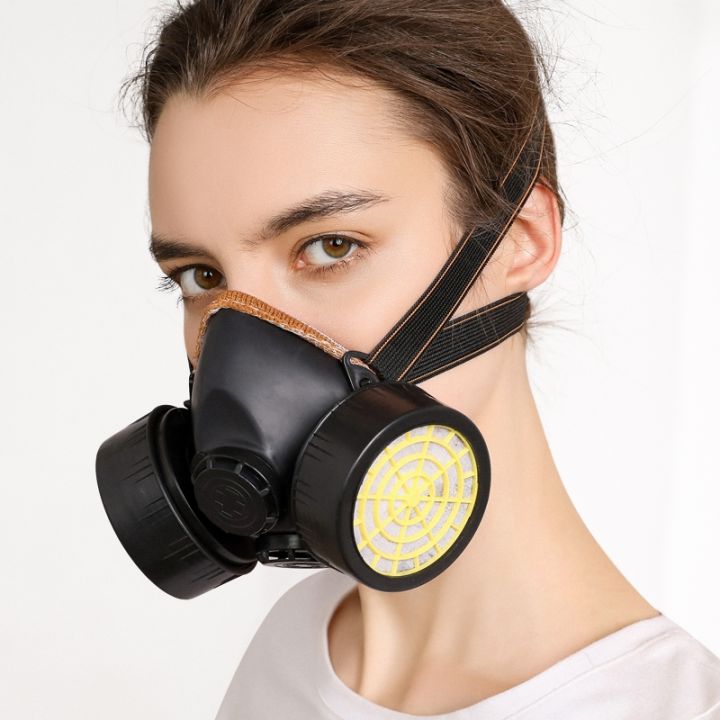 Activated carbon double tank gas mask Spray paint anti-dust chemical ...
