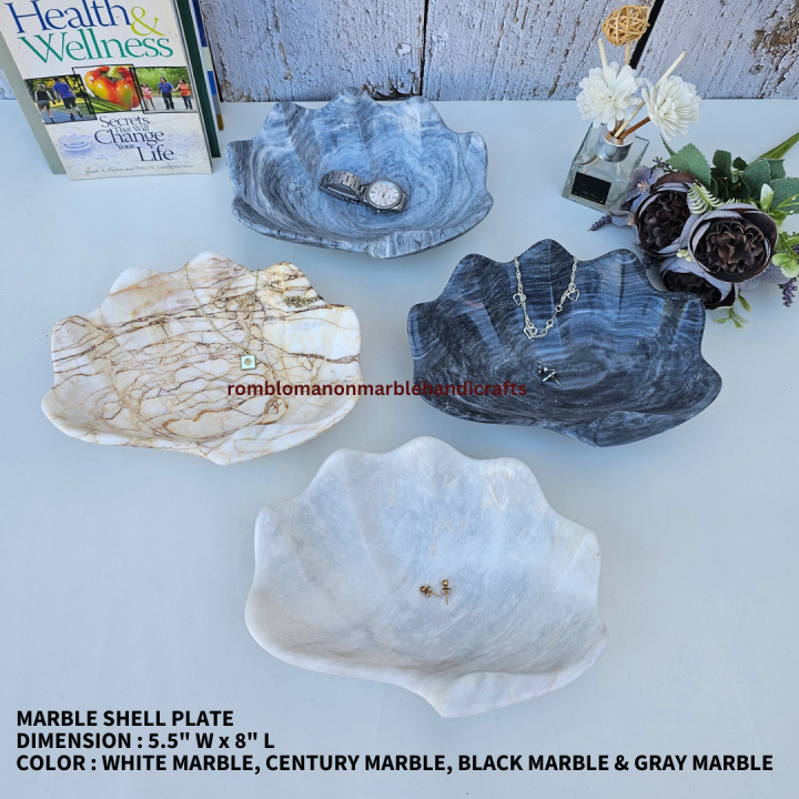 PURE MARBLE SHELL SHAPE JEWELRY PLATE | HANDMADE | Lazada PH