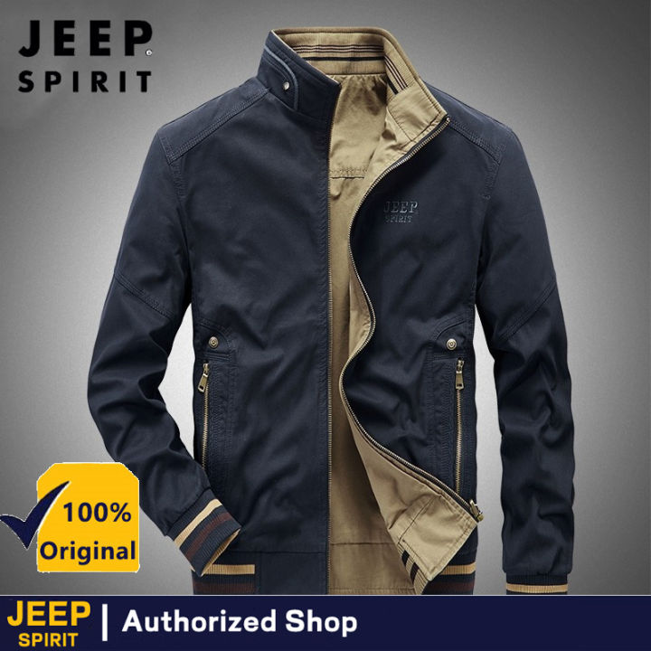 JEEP SPIRIT แจ็คเก็ตแบบยืนสองด้านสำหรับผู้ชายแจ็คเก็ตเข้ารูปแนวธุรกิจ ...