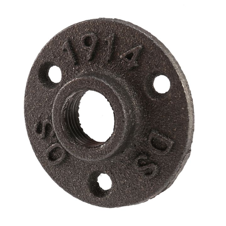 (GJAD) 1/2 Inch Black Cast Iron Pipe Fittings Floor Flange Threaded ...