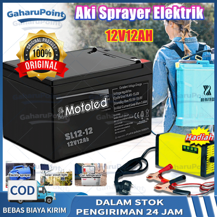 AKI-12V12AH-MOTOLED ASLI Aki Sepeda Listrik Aki 12V 12AH Aki Sprayer ...