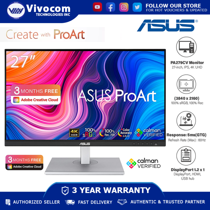 ASUS ProArt Display PA279CV Professional Monitor - 27-inch, IPS, 4K UHD ...