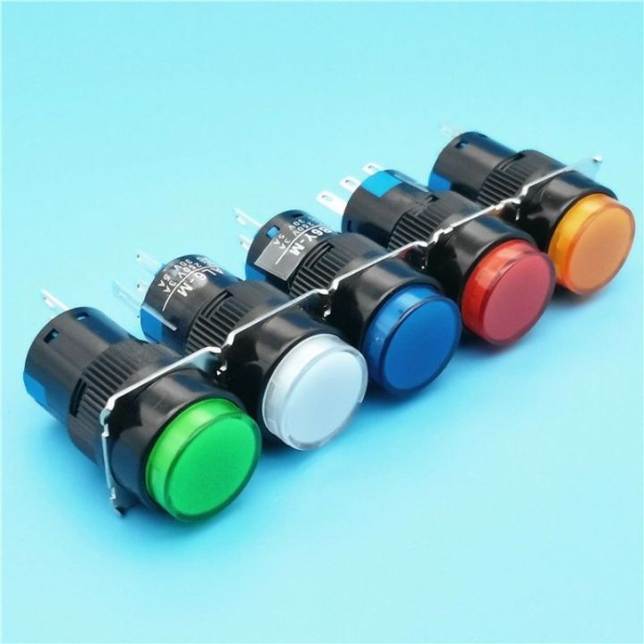 Switch AL6 16mm มีไฟ 12V-24V-220V กดติดปล่อยดับ | Lazada.co.th