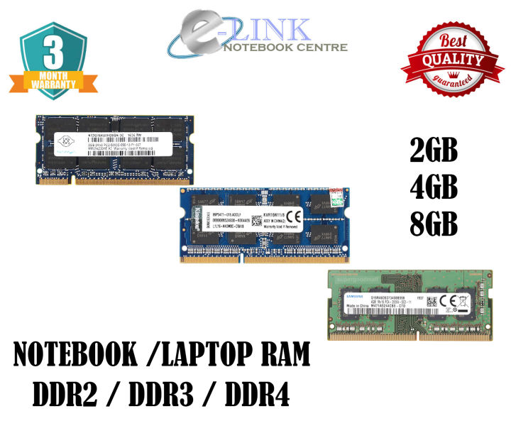 ( Memory ALL Laptop Notebook RAM Refurbished ) LAPTOP RAM DDR2 / DDR3 ...