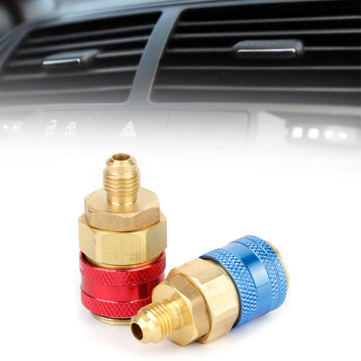 KIMISS R134A Quick Coupler 2pcs R134A High Low Pressure Straight Quick ...