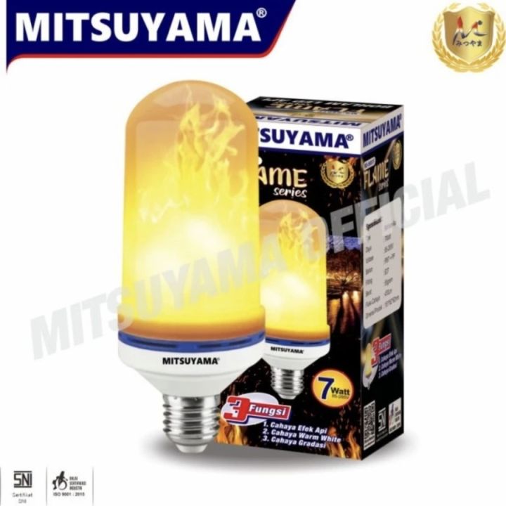 Bohlam Lampu LED 7 Watt Cahaya Api Kuning Mitsuyama MS-9807F Flame ...
