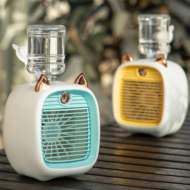 1200mAh Mini Air Conditioner 3 Speed Desktop Air Cooler Adjustable Grid ...