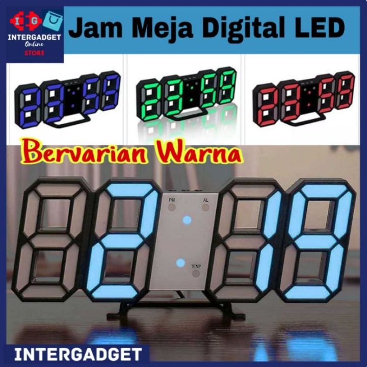 Jam Meja LED Digital Keren USB Power Bermacam Warna | Lazada Indonesia