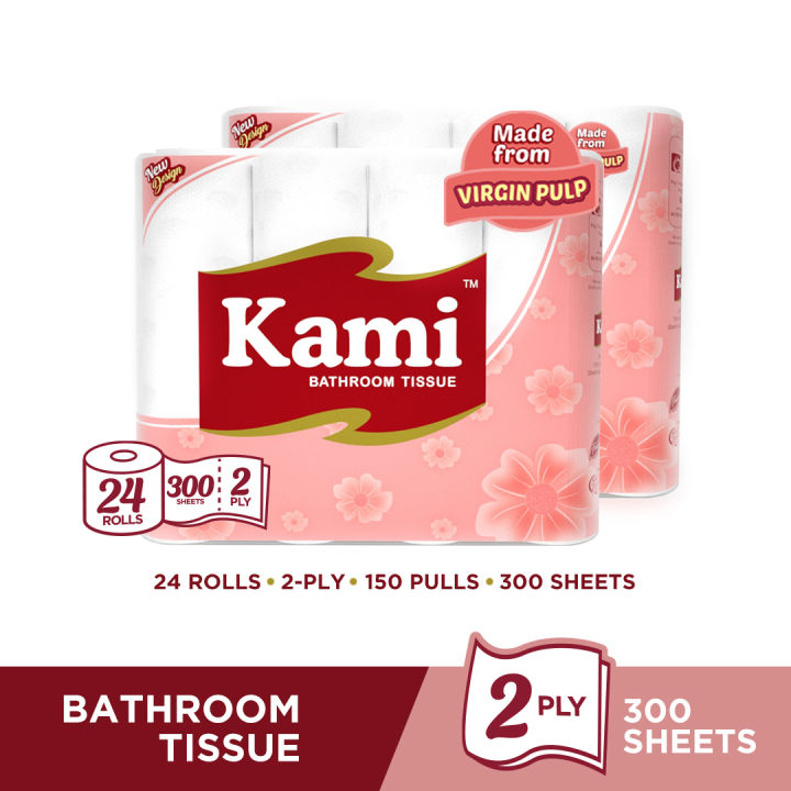 KAMI BATHROOM TISSUE 2PLY 150PULLS 300S 24s x 2 PACKS | Lazada PH