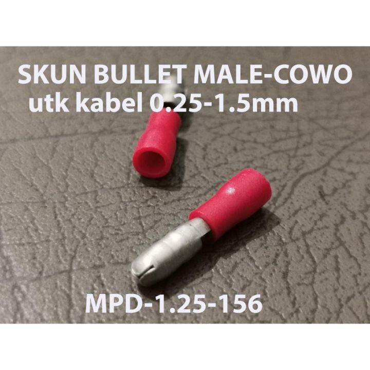 Skun BULLET MALE MPD 1.25-156 ( MERAH ) - skun kabel cowo - soket ...