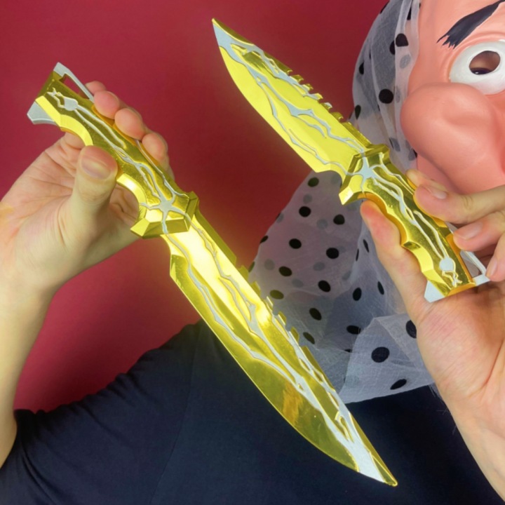 8.6/11.6inch Valorant Katana Figurine Model Gold Ninja Knife Blade ...