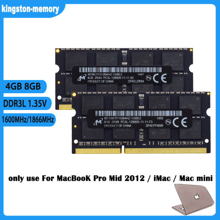 4GB 8GB DDR3L 1600MHz MHz RAM 1866แล็ปท็อปหน่วยความจำ PC3L-14900 PC3L-12800 SO-DIMM แรม1.35V ...
