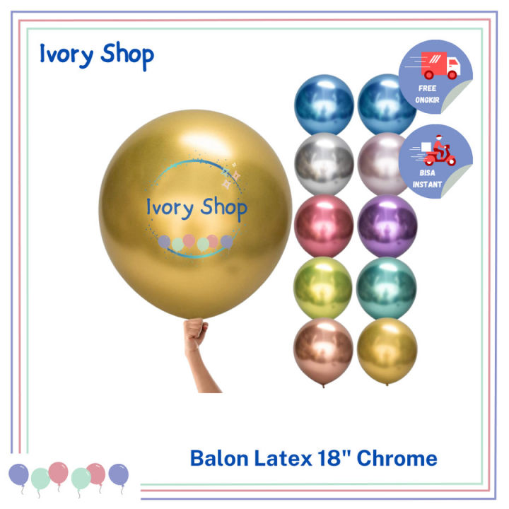Balon Latex 18 Inch Metalik Chrome / Balon 18 inch Krom Metalic ...