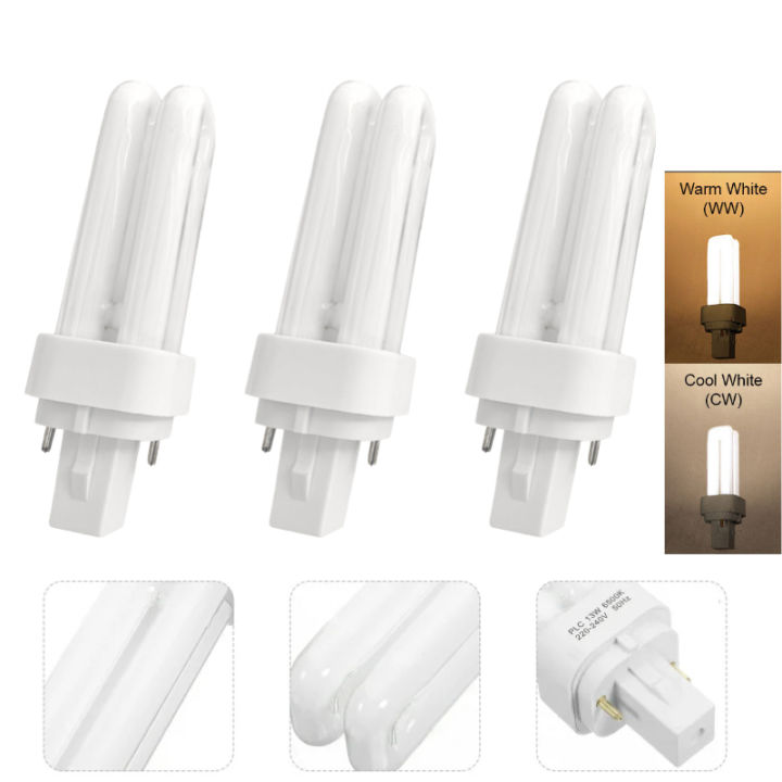 2PIN Compact Fluorescent Lamp 9W PLC Energy Saving Bulb 3000K/6500K ...