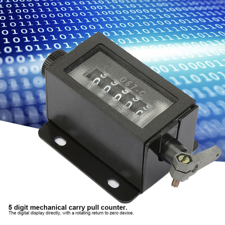 Mechanical Counter 5 Digit 0-99999 Rotary Knob Resettable Black ...