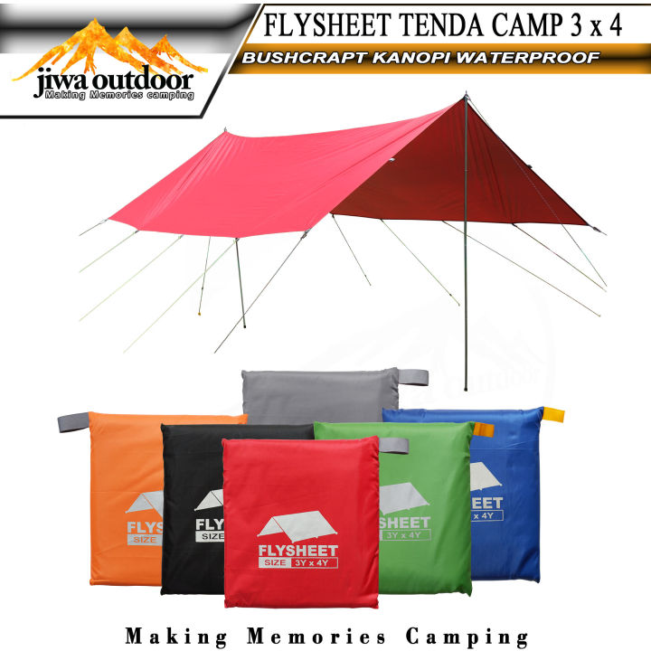 flysheet tenda camping 3x4 yard flysheet outdoor waterproof 3000 mm ...