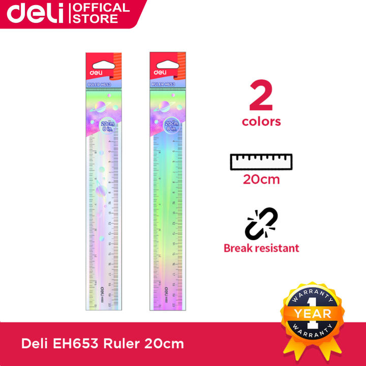 Deli 20CM Ruler Metric And Inch Graduation Durable PS Material School ...