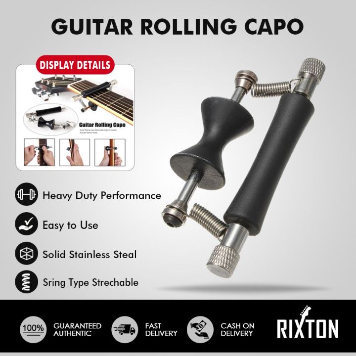 RIXTON Guitar Rolling Glider Capo Portable Rolling Guitar Capo Easy ...