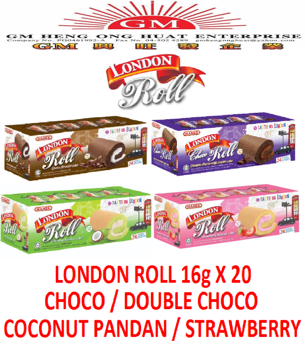 Mamee London Roll Cake (20g x 20pcs) - Choco / Coconut / Double Choco ...