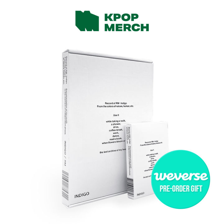 [+Weverse gift] BTS RM - 1st Album [ Indigo ] Book Edition & Postcard ...