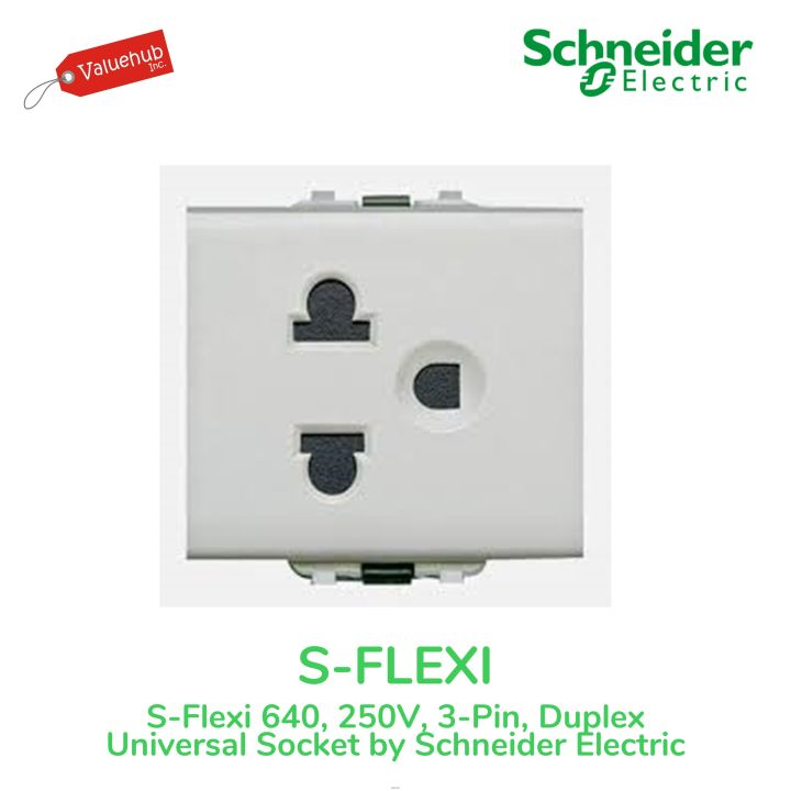F1426UESM-WE S-Flexi 16A 250V 3 Pin Universal Socket Outlet with ...