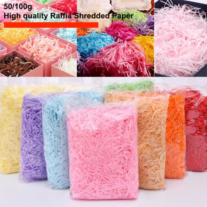 100g Colorful Shredded Paper Crinkle Raffia Filler Paper Gift Packaging ...