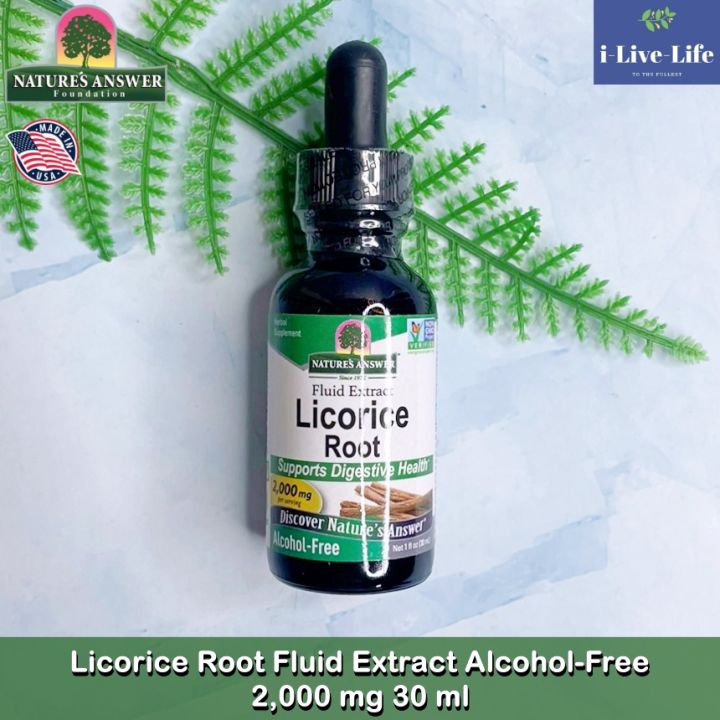 อาหารเสริมสมุนไพร รากชะเอม Licorice Root Fluid Extract Alcohol-Free ...
