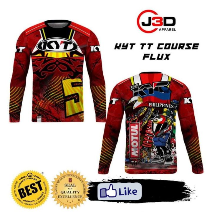 [In stock] 2023 design KYT TT Course Flux Full Sublimation Shirt Long ...