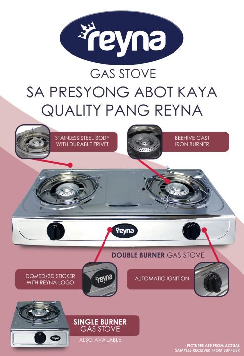 Reyna Gas Stove - Double Burner - Gas Stove for Cooking - Stove Set | Lazada PH
