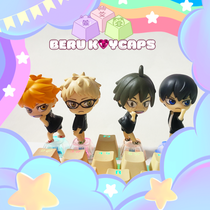 Haikyuu hinata Kageyama tsukishima yamaguchi keycaps for mechanical ...