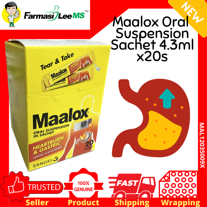 Maalox Oral Suspension 20sachets x4.3ml (Exp 05/2027) | Lazada