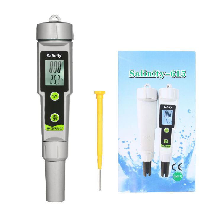 Salinometer Waterproof Salinity Test Pen 2-in-1 Salinity & Temperature ...