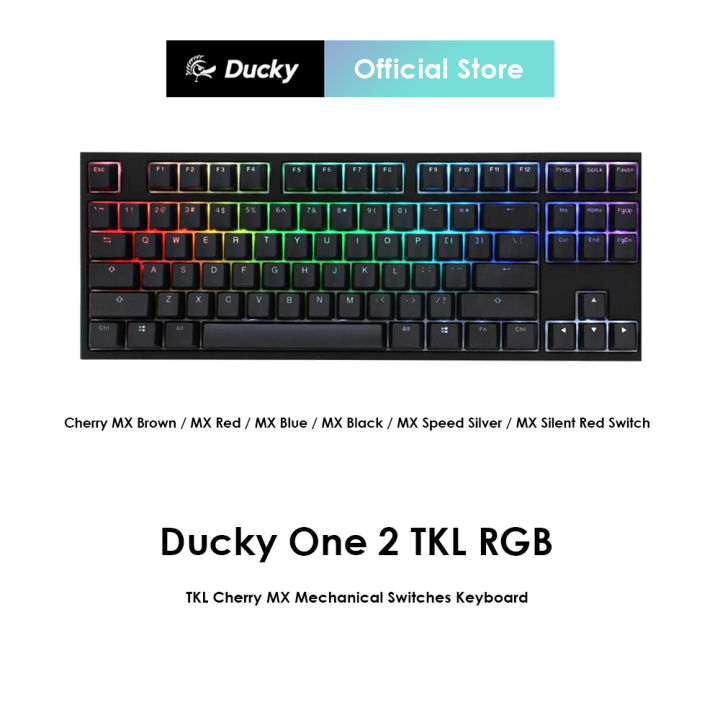 Ducky One 2 TKL RGB LED Double Shot PBT Mechanical Keyboard [Cherry MX ...